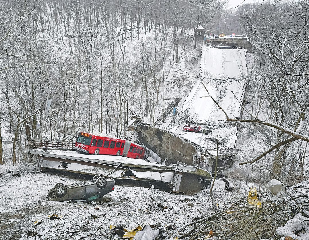 Bus drops into ravine as bridge fails | News, Sports, Jobs - The Sentinel